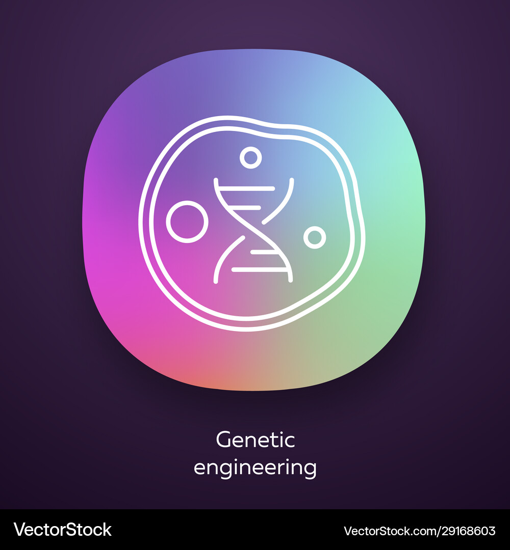 Genetic engineering app icon living body cell Vector Image
