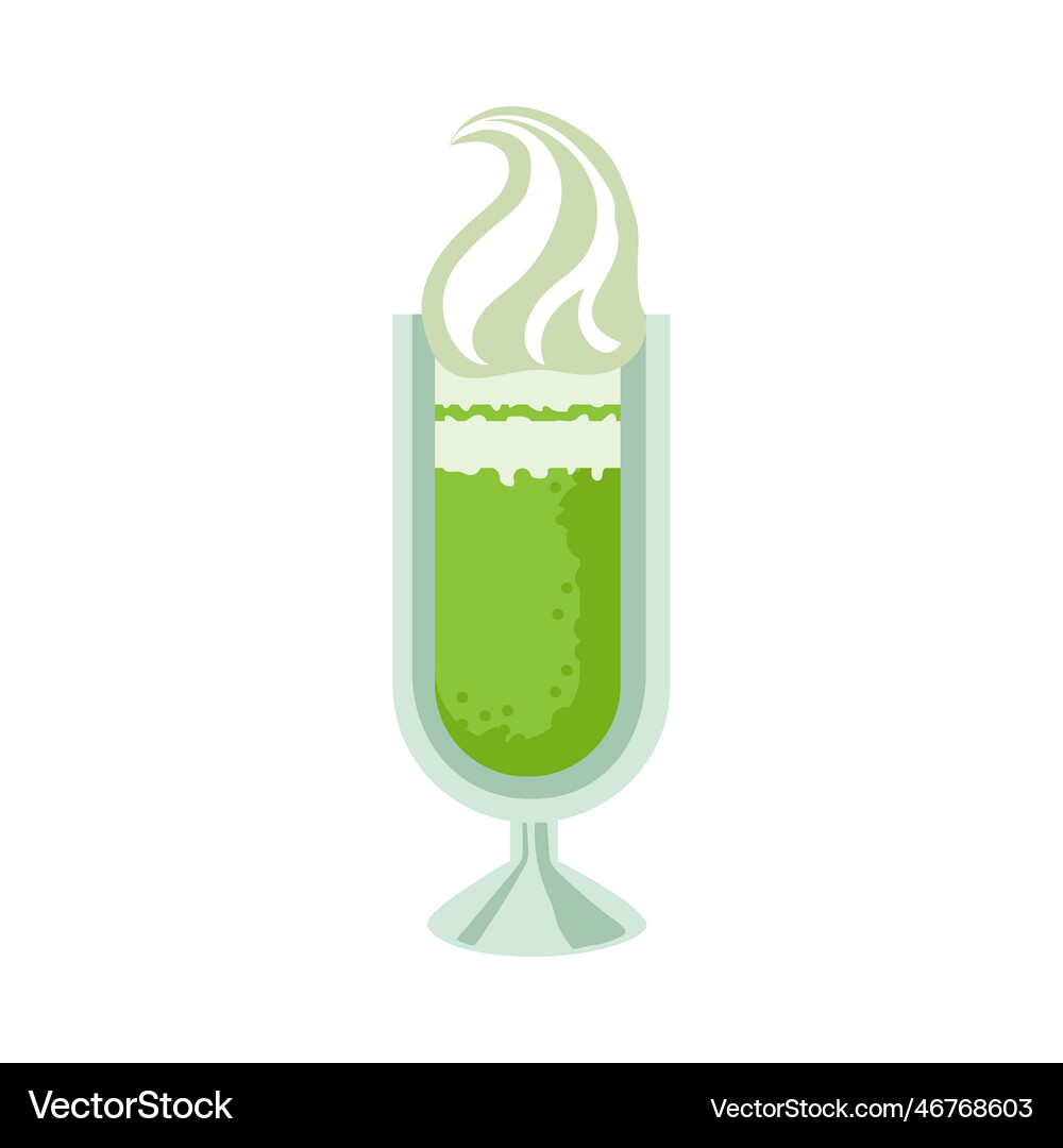 Glass of matcha drink Royalty Free Vector Image