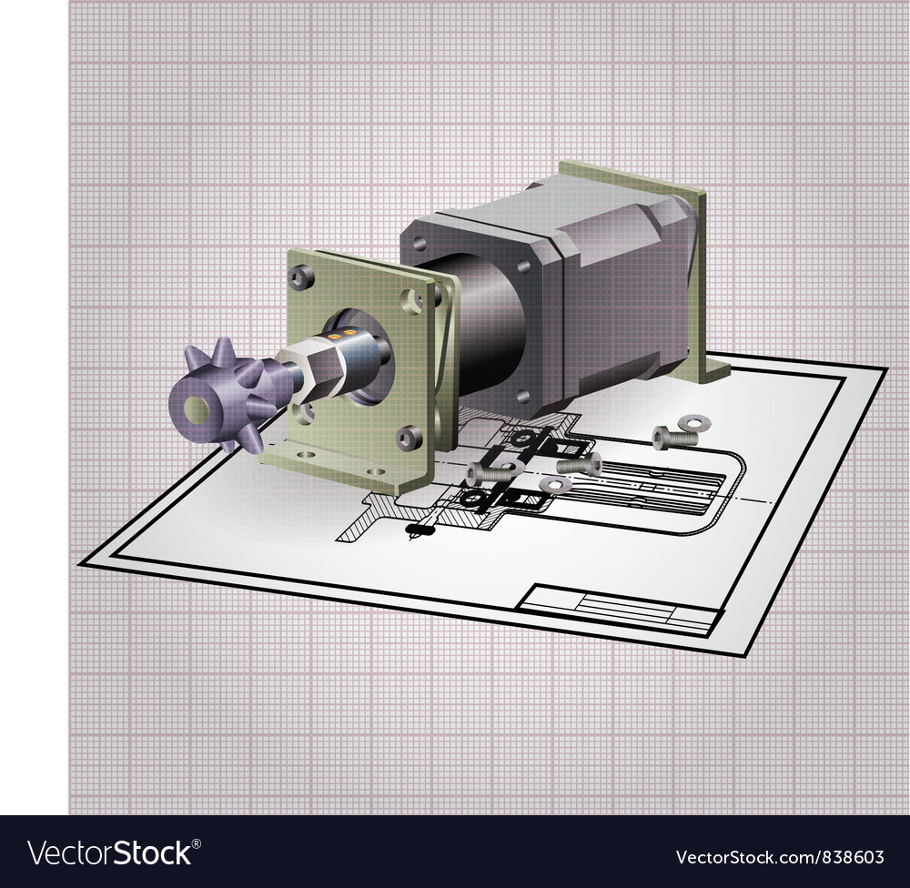 Machine engine assembly Royalty Free Vector Image