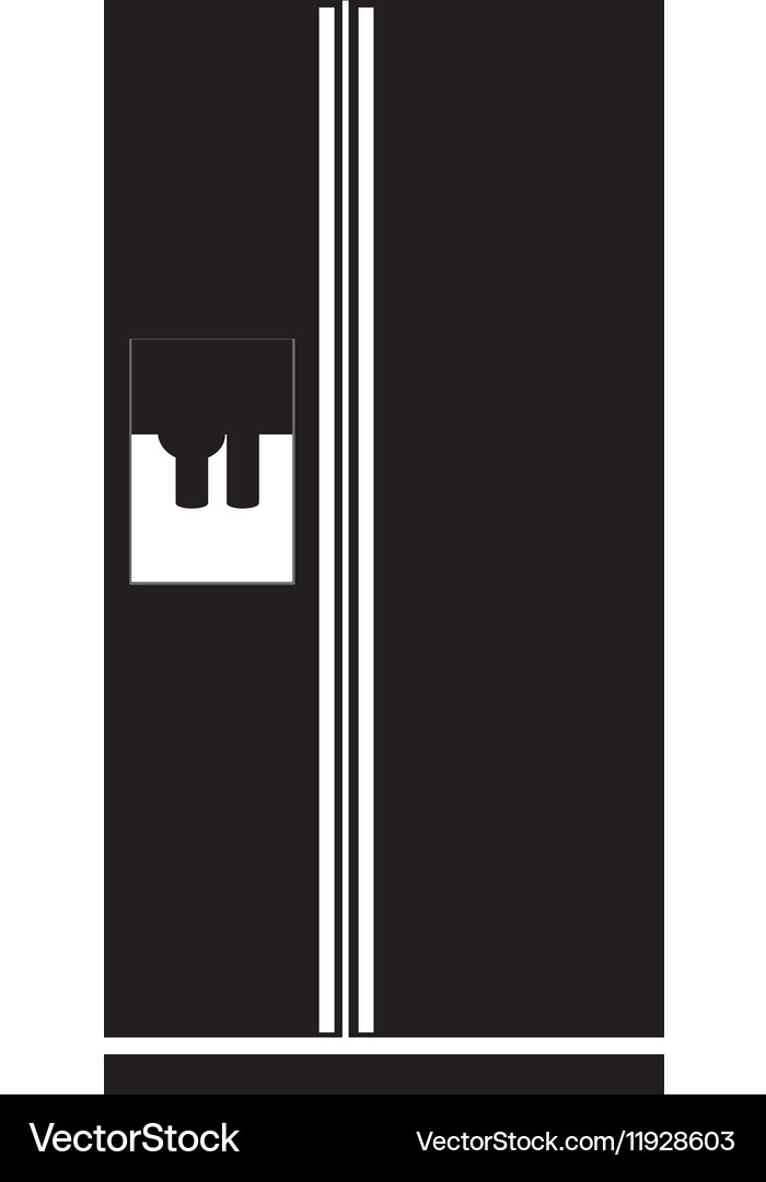 Monochrome fridge whit water dispenser Royalty Free Vector