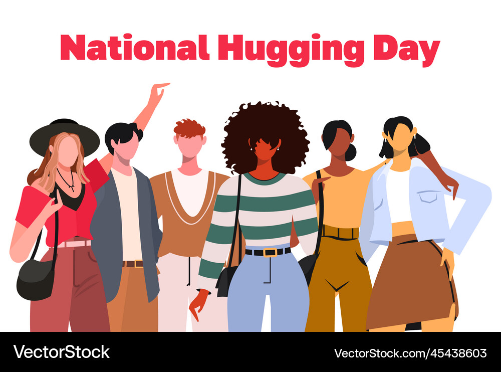 National hugging day 21 january Royalty Free Vector Image