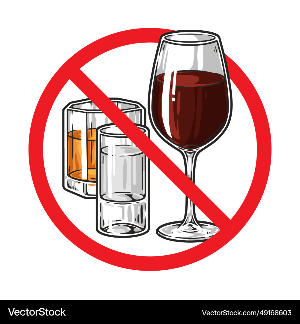Prohibition drinking alcohol sticker colorful Vector Image