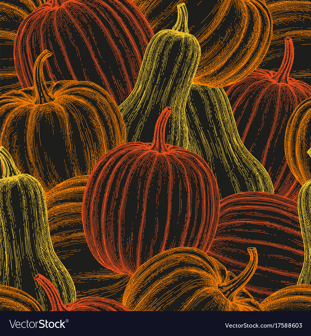 Pumpkin seamless pattern Royalty Free Vector Image