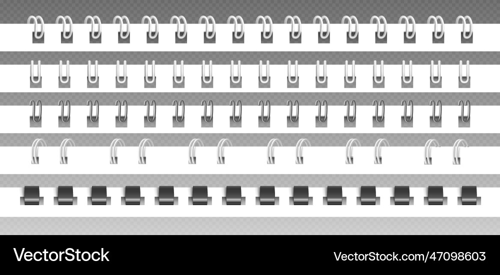 Realistic set of notebook binders on transparent Vector Image