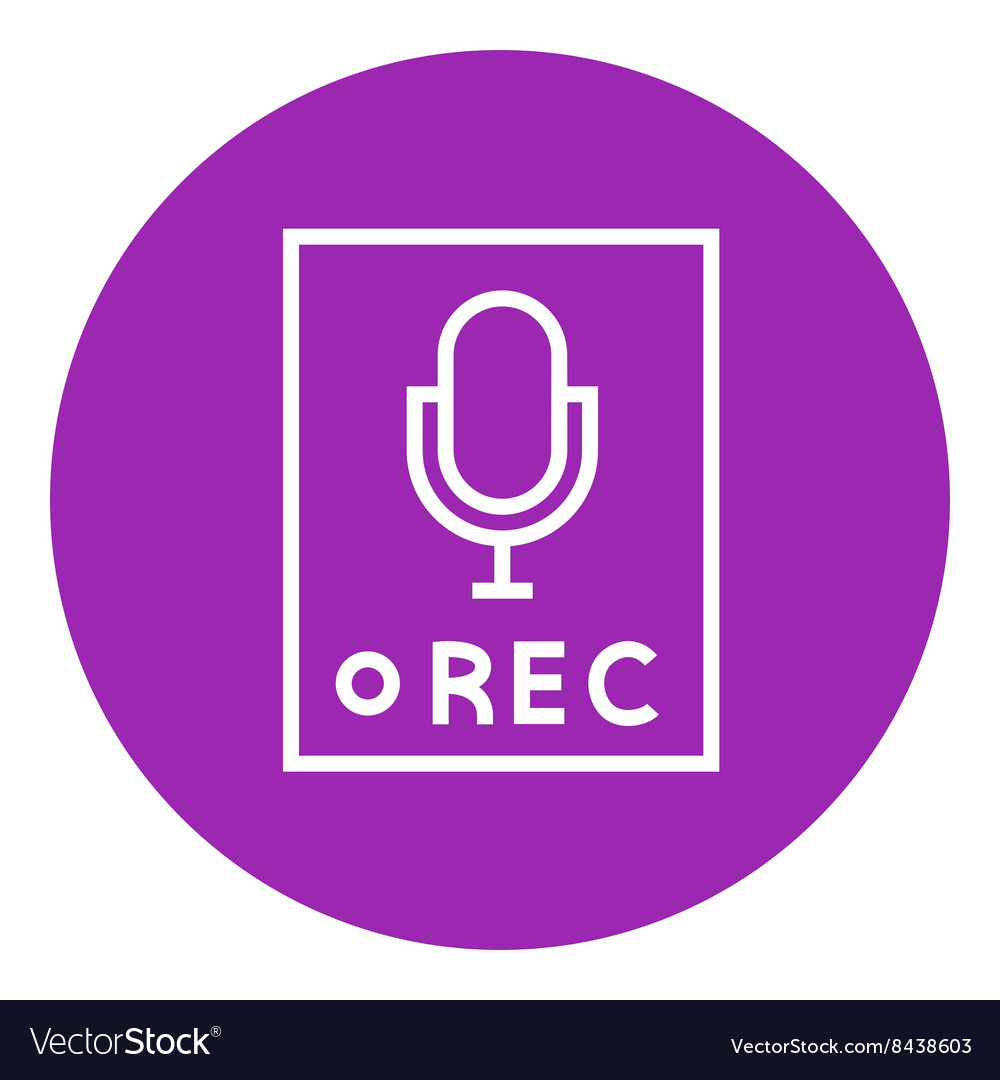 Record button line icon Royalty Free Vector Image