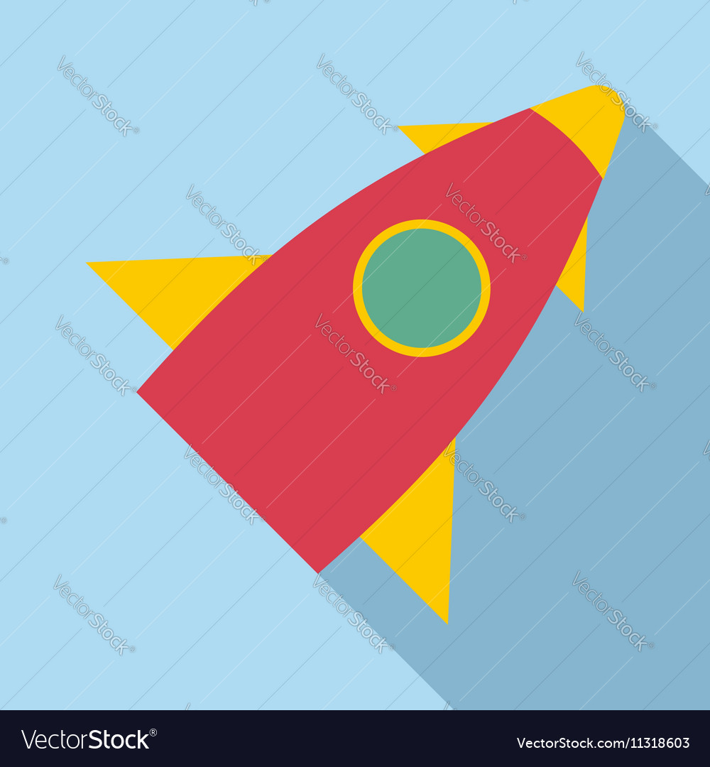 Rocket icon flat style Royalty Free Vector Image