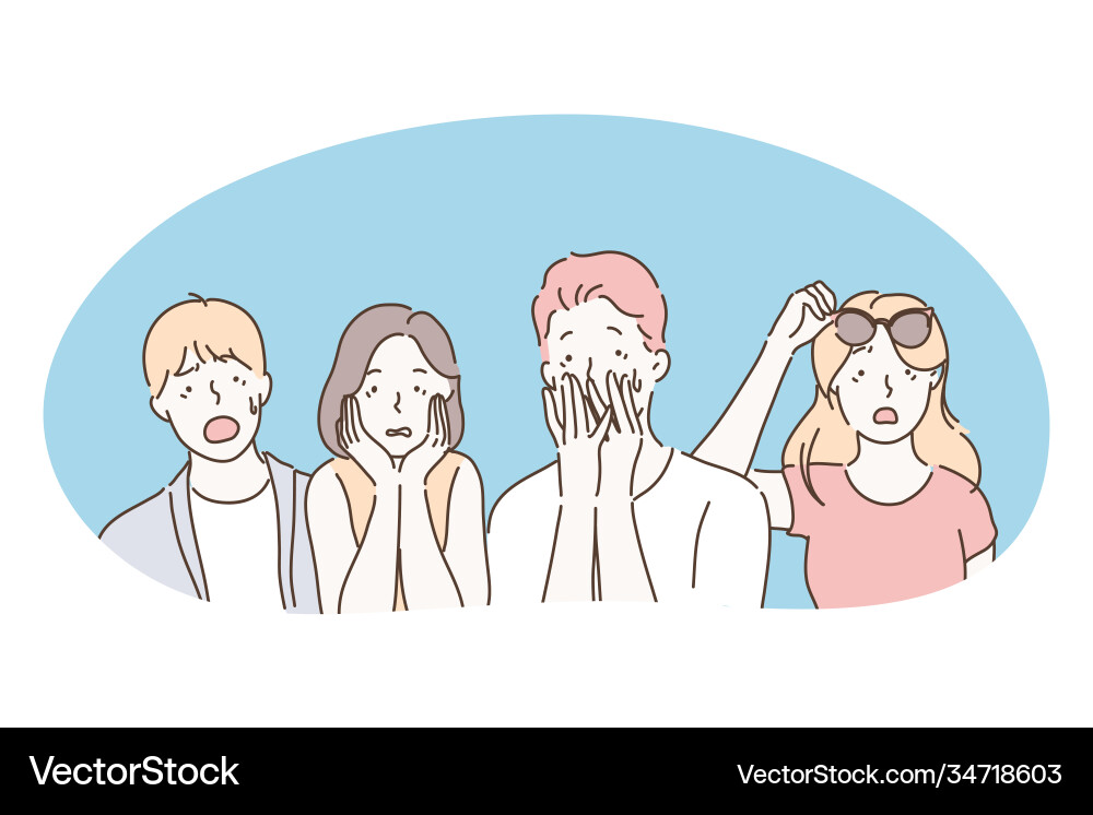 Shock surprise frustration anxiety worrying Vector Image