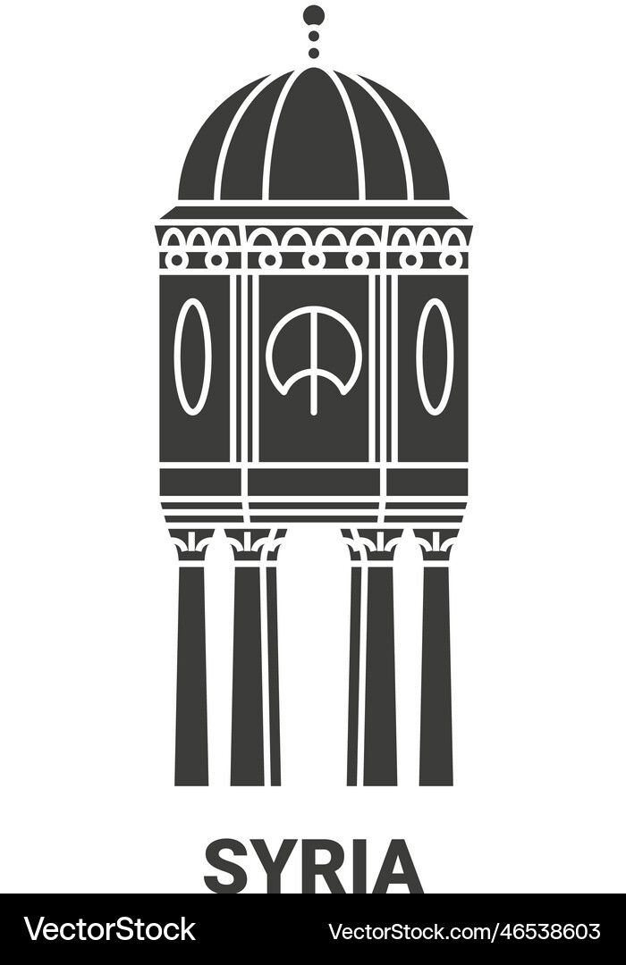 Syria travel landmark Royalty Free Vector Image