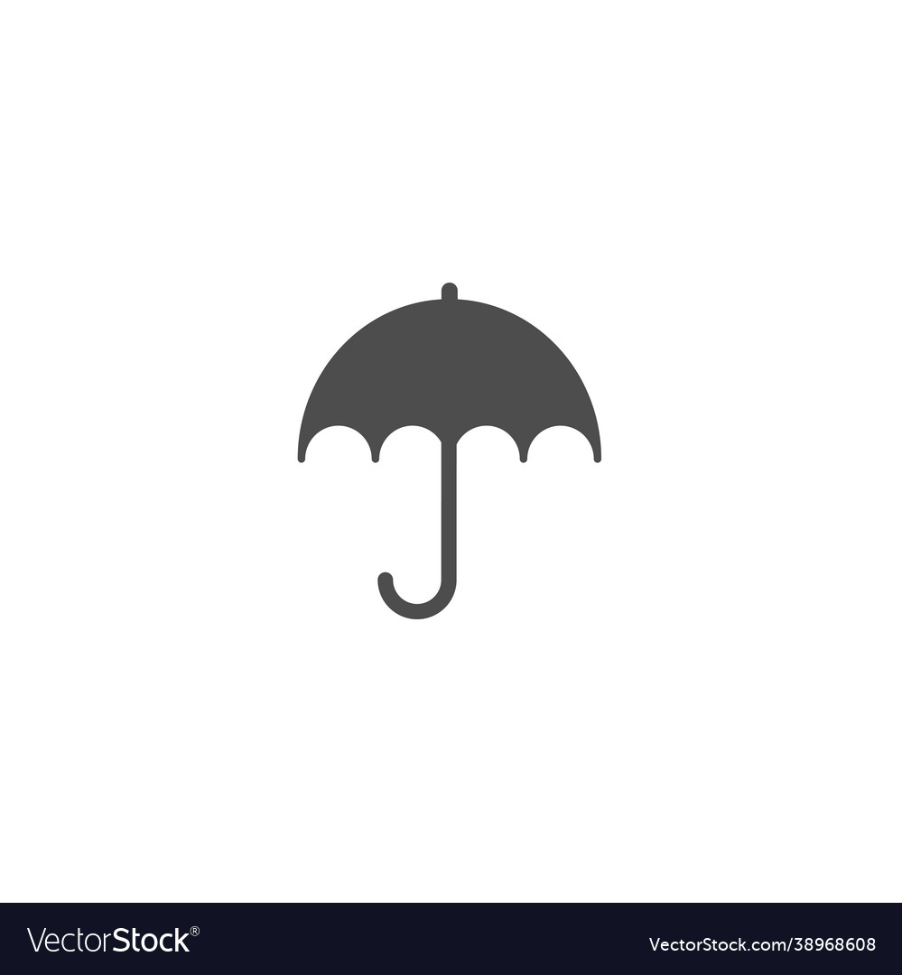Black open umbrella with rain drops flat icon Vector Image