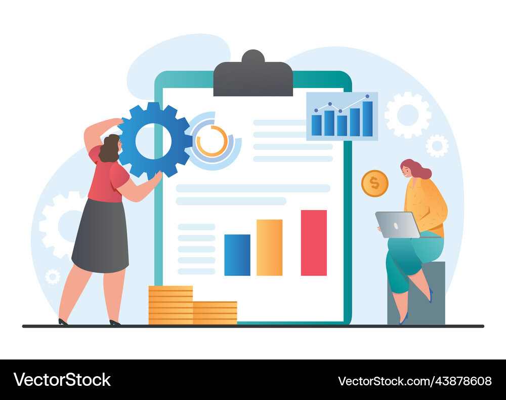 Businesswoman with task list Royalty Free Vector Image