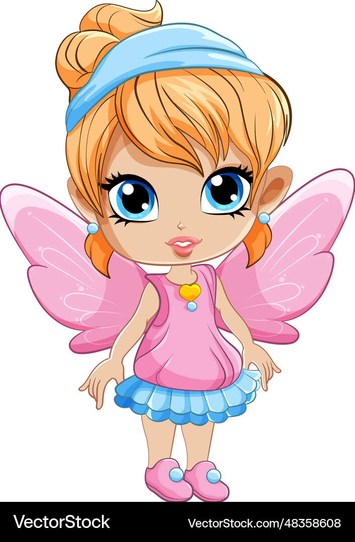 Cartoon fairy with wings Royalty Free Vector Image