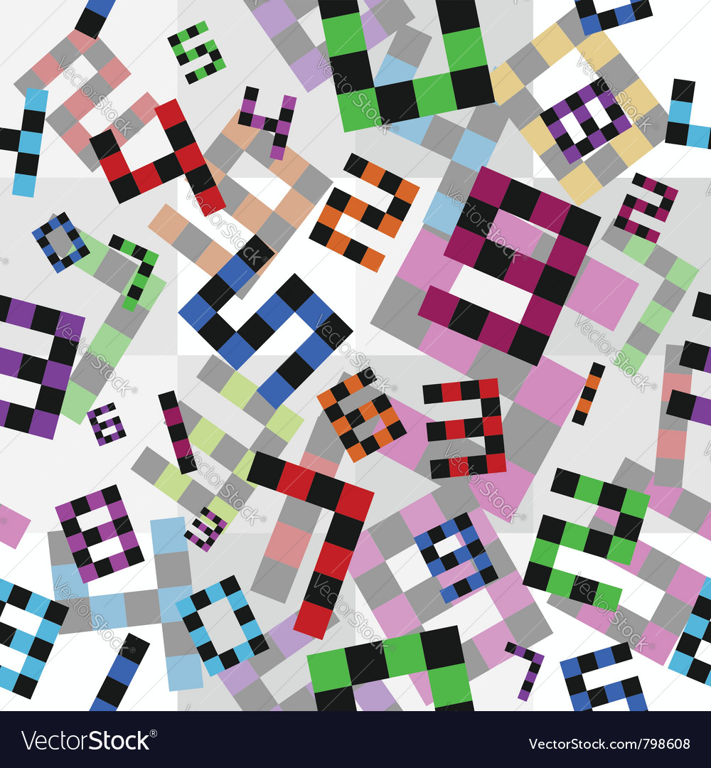 Colored numbers pattern Royalty Free Vector Image