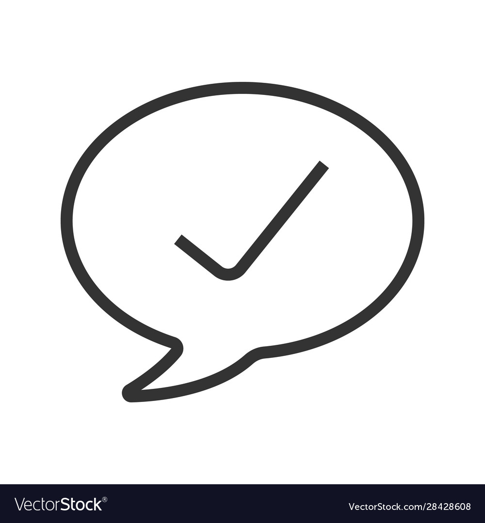 Confirmation linear icon Royalty Free Vector Image