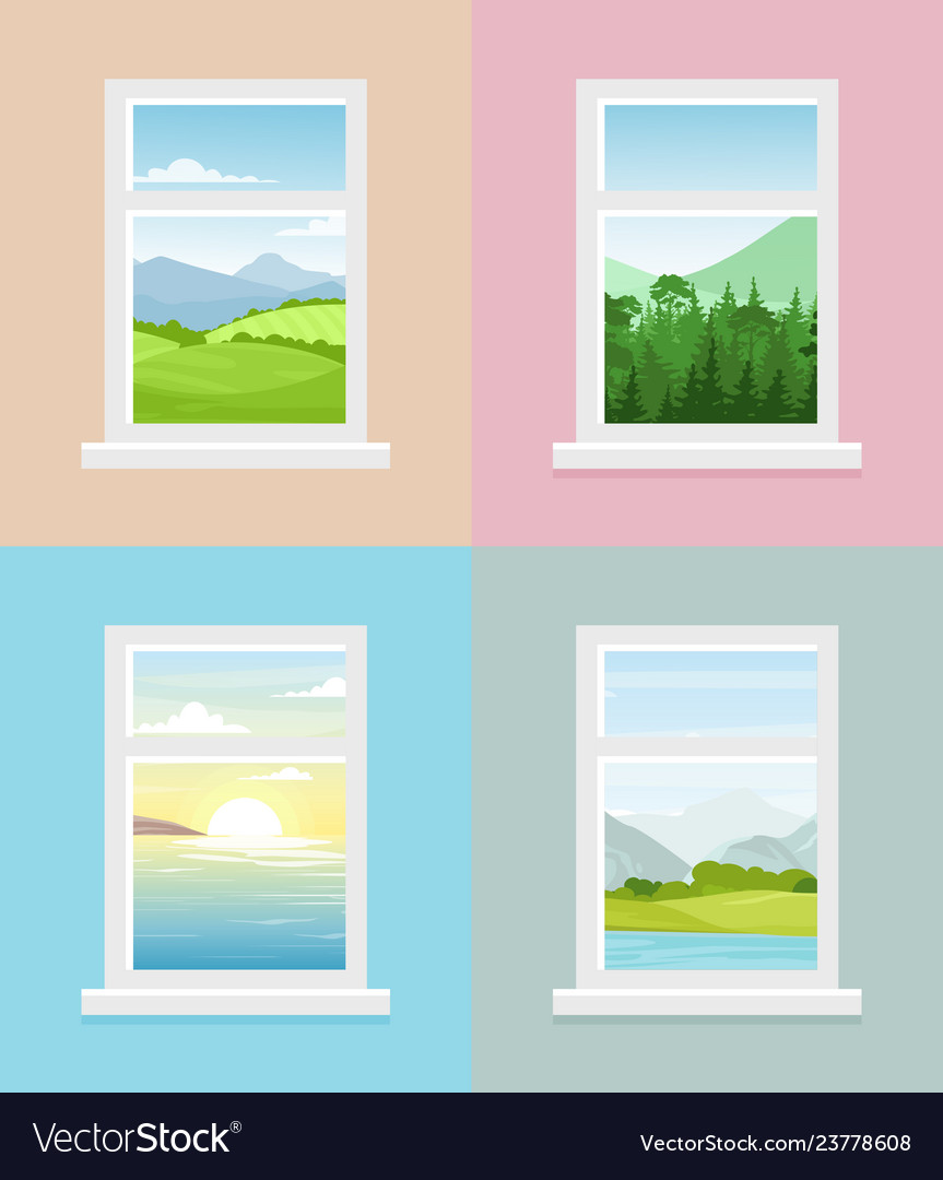 Different window views Royalty Free Vector Image