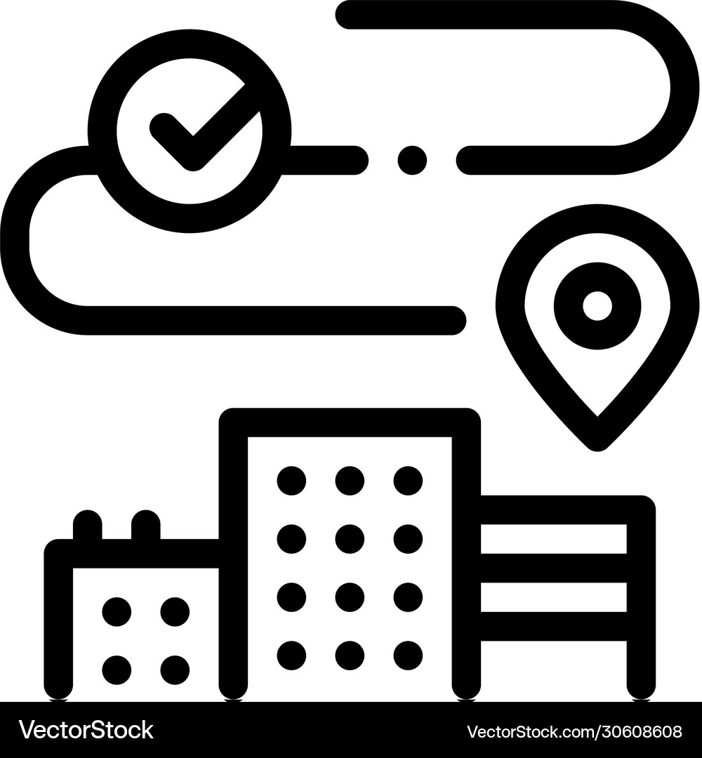 Geolocation in residential buildings icon Vector Image