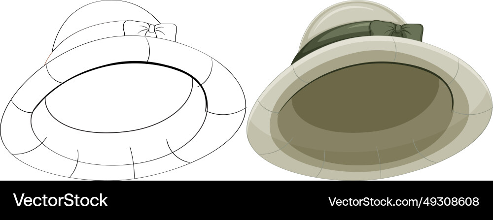 Isolated hat cartoon with doodle outline for Vector Image