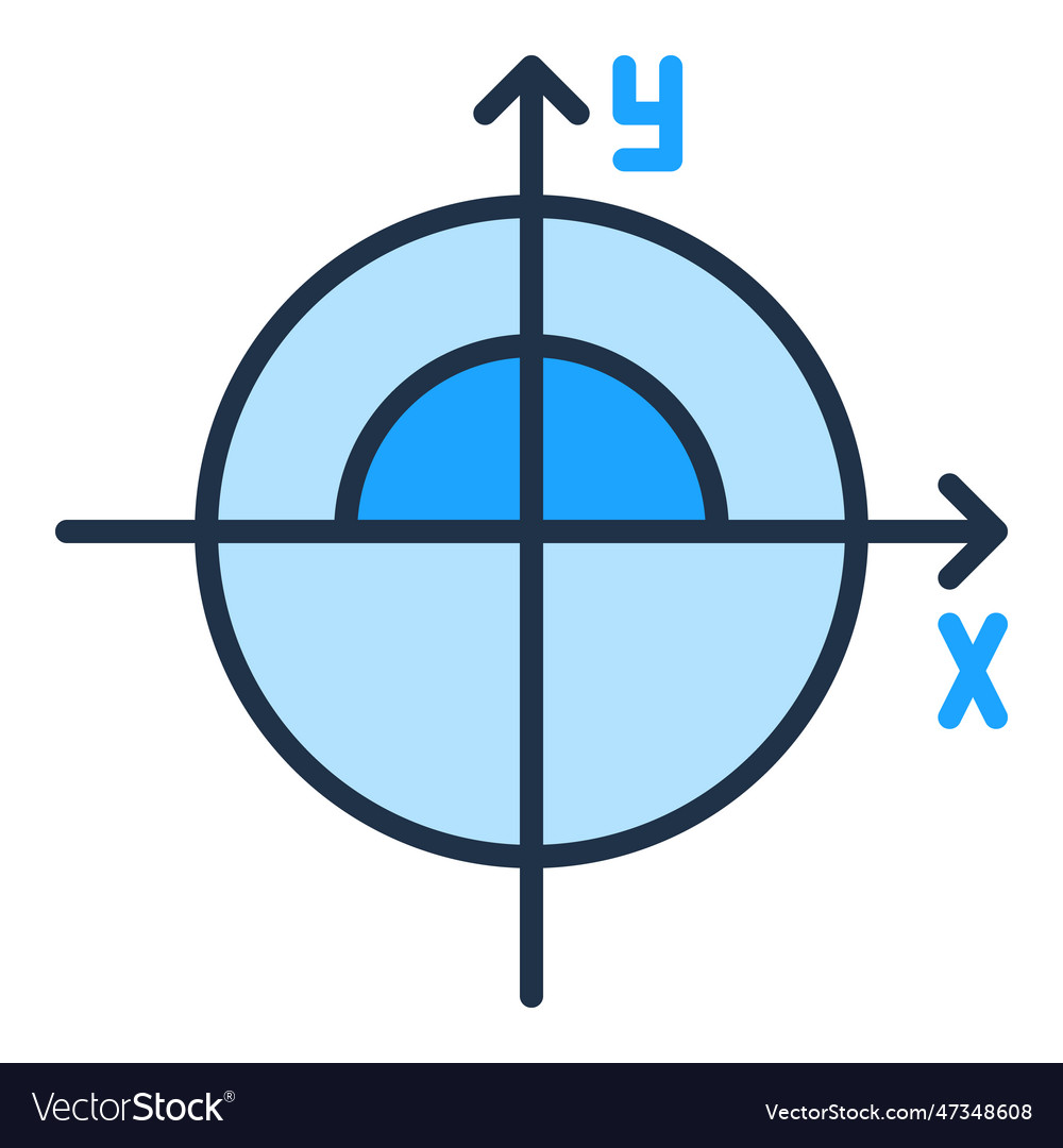Math circle concept blue icon or logo element Vector Image