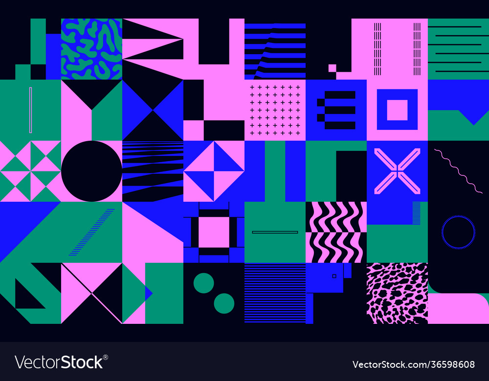 Neon abstract pattern design Royalty Free Vector Image