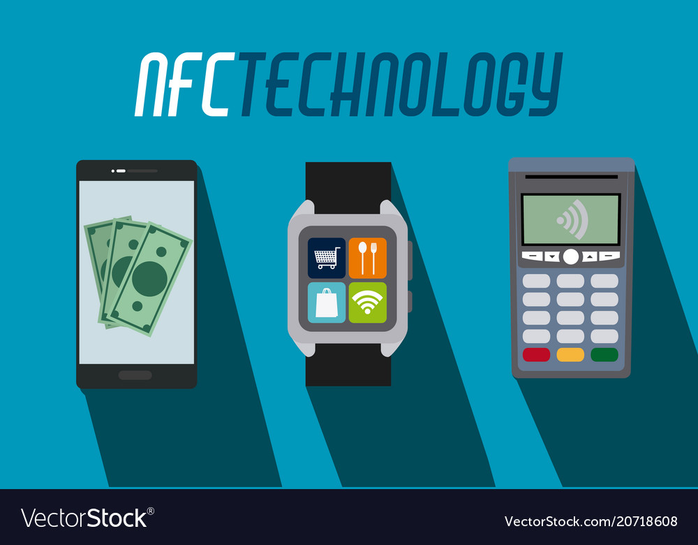 Nfc technology concept Royalty Free Vector Image