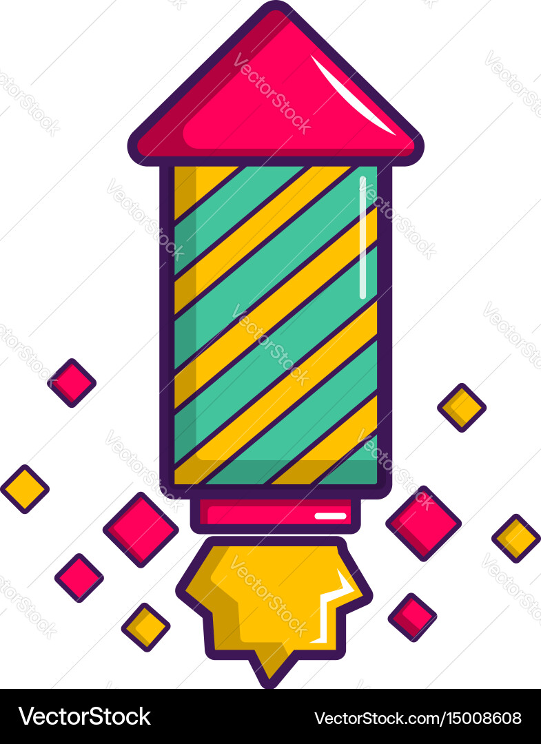 Party popper icon cartoon style Royalty Free Vector Image