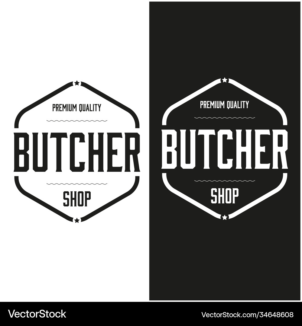 Premium quality butcher shop logo Royalty Free Vector Image