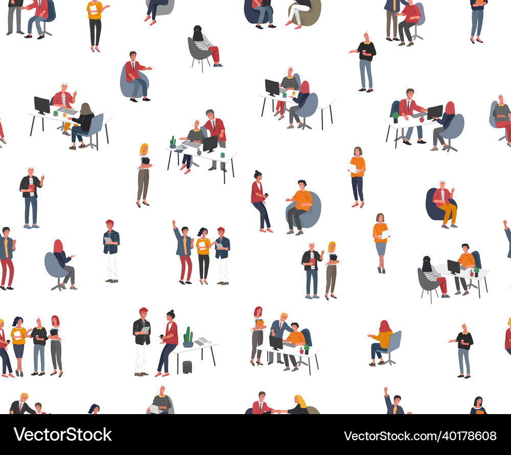 Seamless pattern with business people male Vector Image