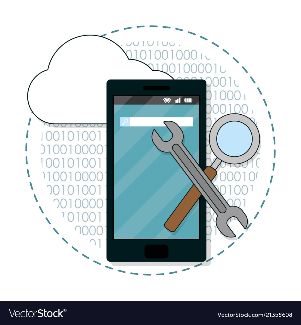 Smartphone technical support Royalty Free Vector Image