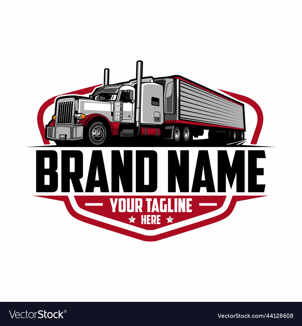 Trucking logo truck and trailer Royalty Free Vector Image