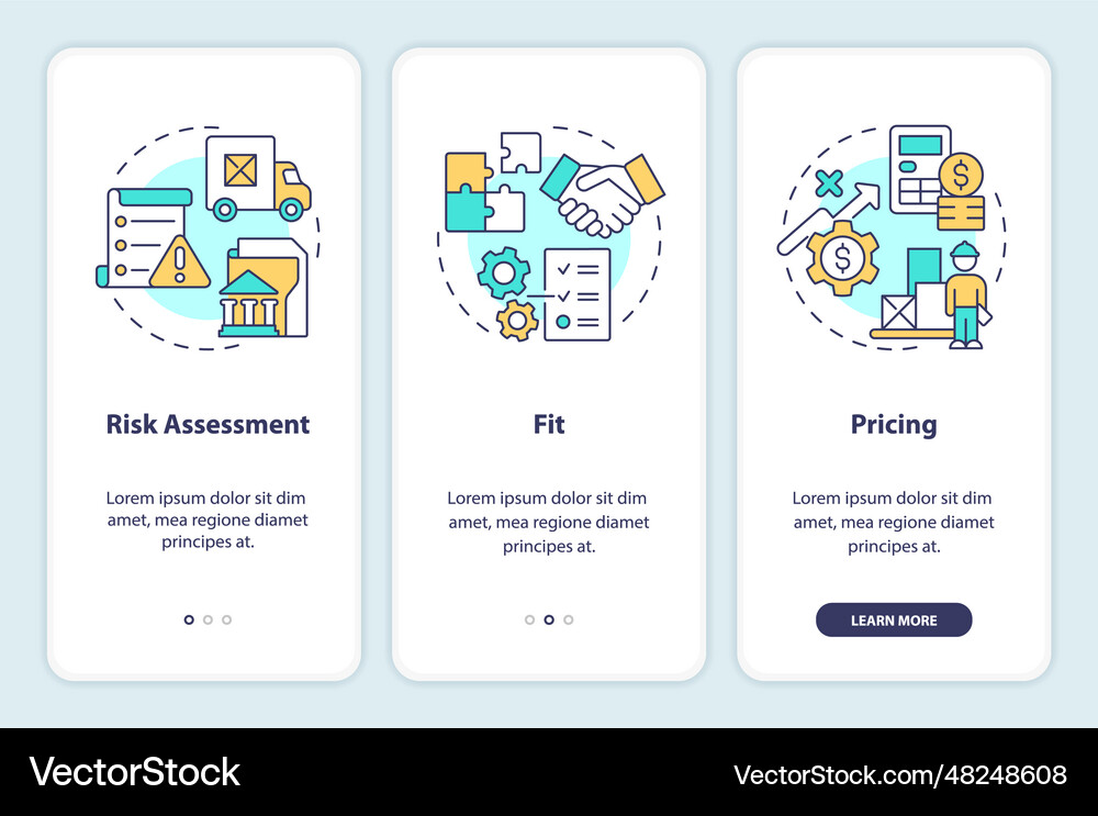 Walkthrough vendor management with line icons Vector Image