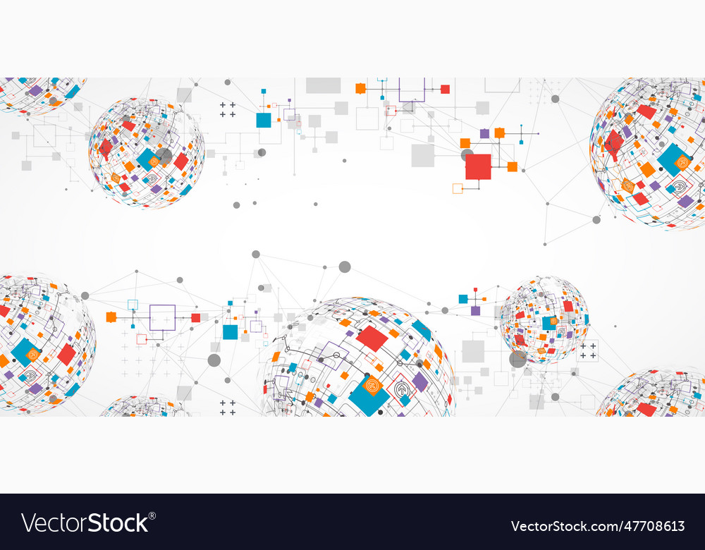 Abstract technology sphere background global Vector Image