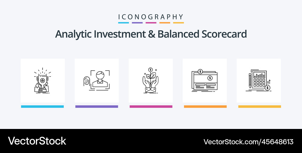 Analytic investment and balanced scorecard line 5 Vector Image