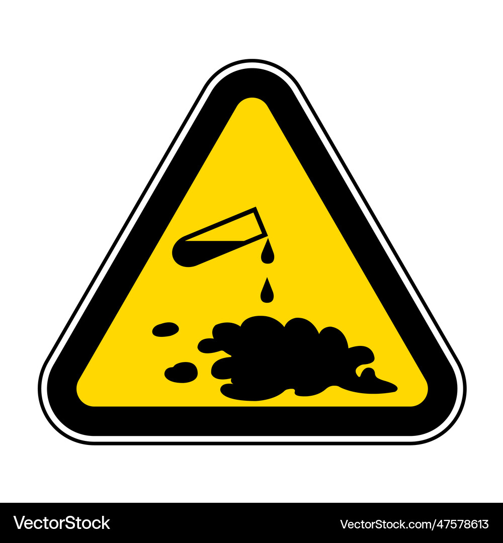 Beware chemical spill symbol sign isolate on Vector Image