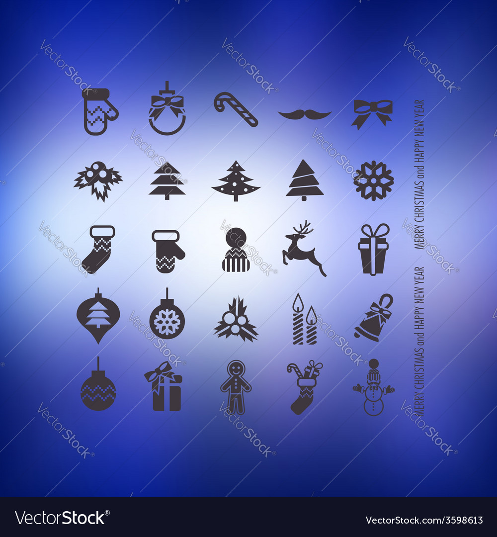 Christmas icons set Royalty Free Vector Image - VectorStock