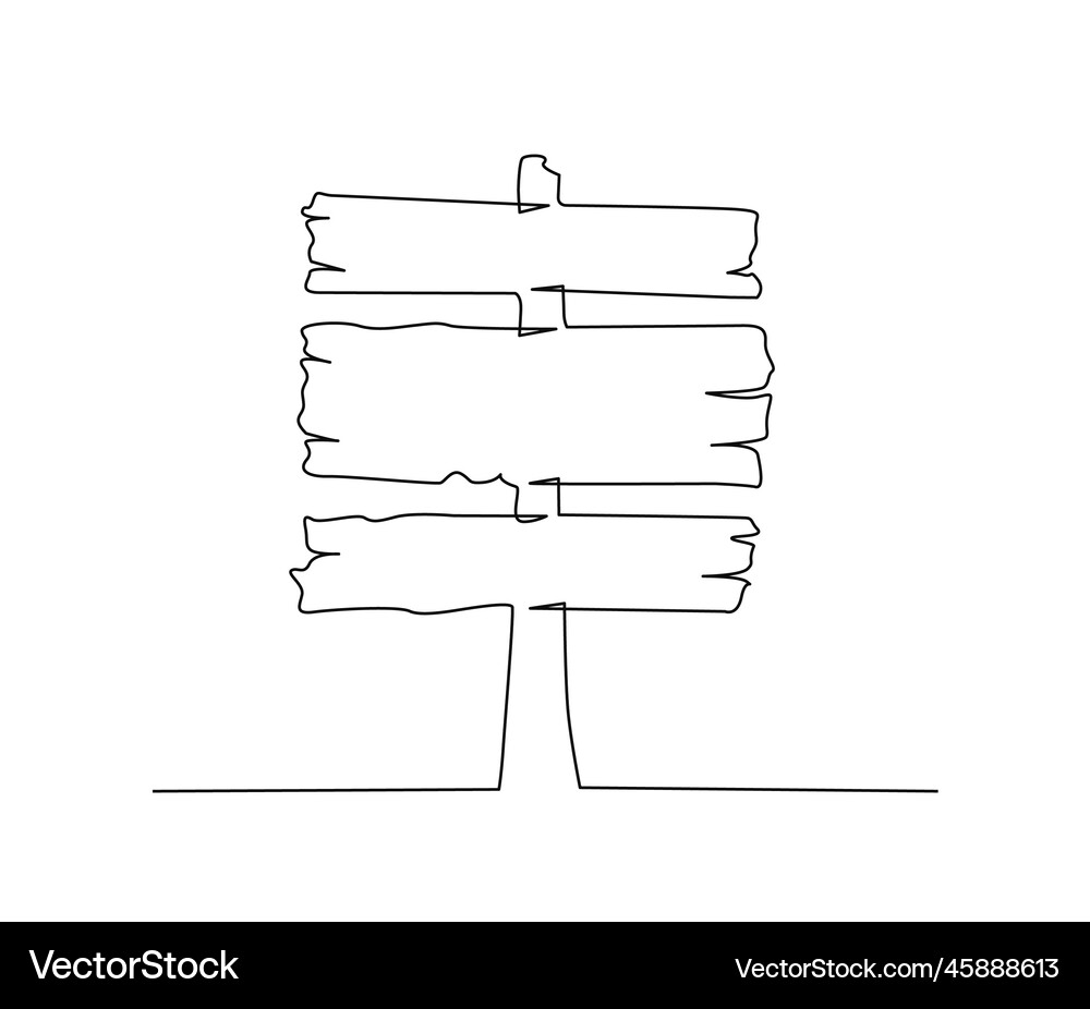 Continuous one line drawing of road direction Vector Image