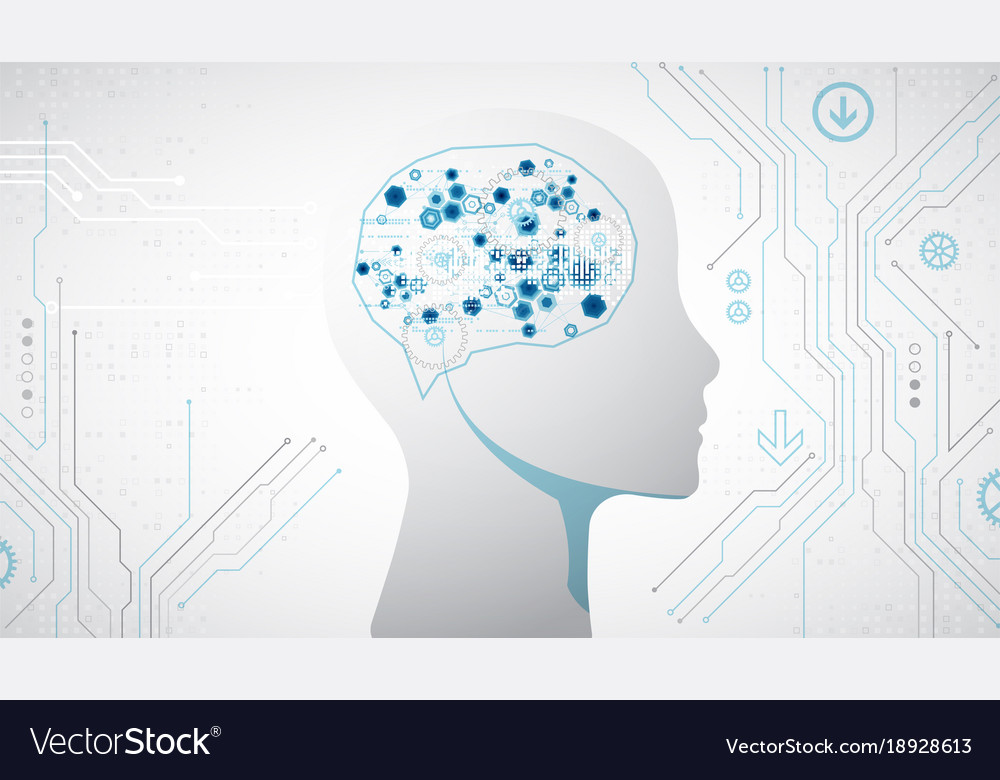 Creative brain concept background artificial Vector Image