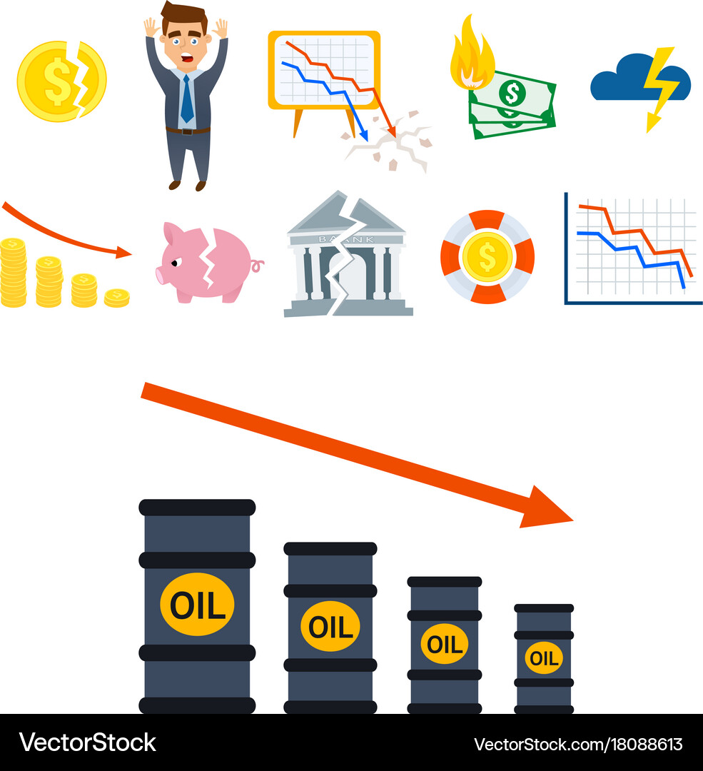 Crisis symbols concept problem economy banking Vector Image
