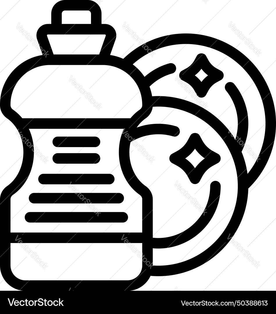 Daily routine wash dish icon outline life Vector Image