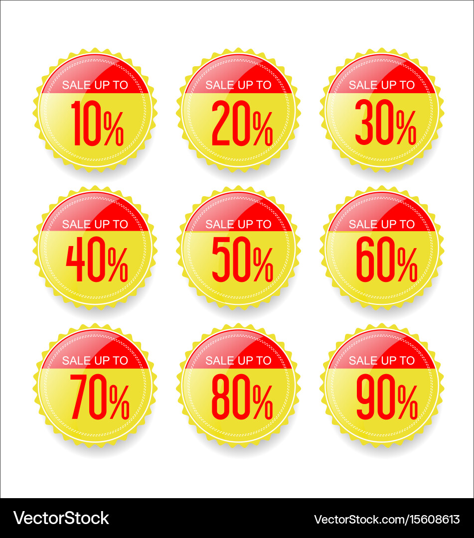 Discount sale stickers collection Royalty Free Vector Image