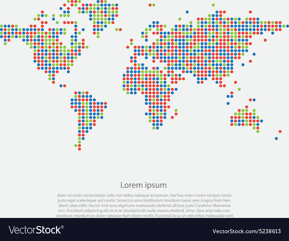 Dotted world map Royalty Free Vector Image - VectorStock
