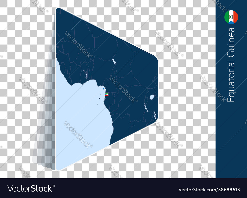 Equatorial guinea map and flag on transparent Vector Image