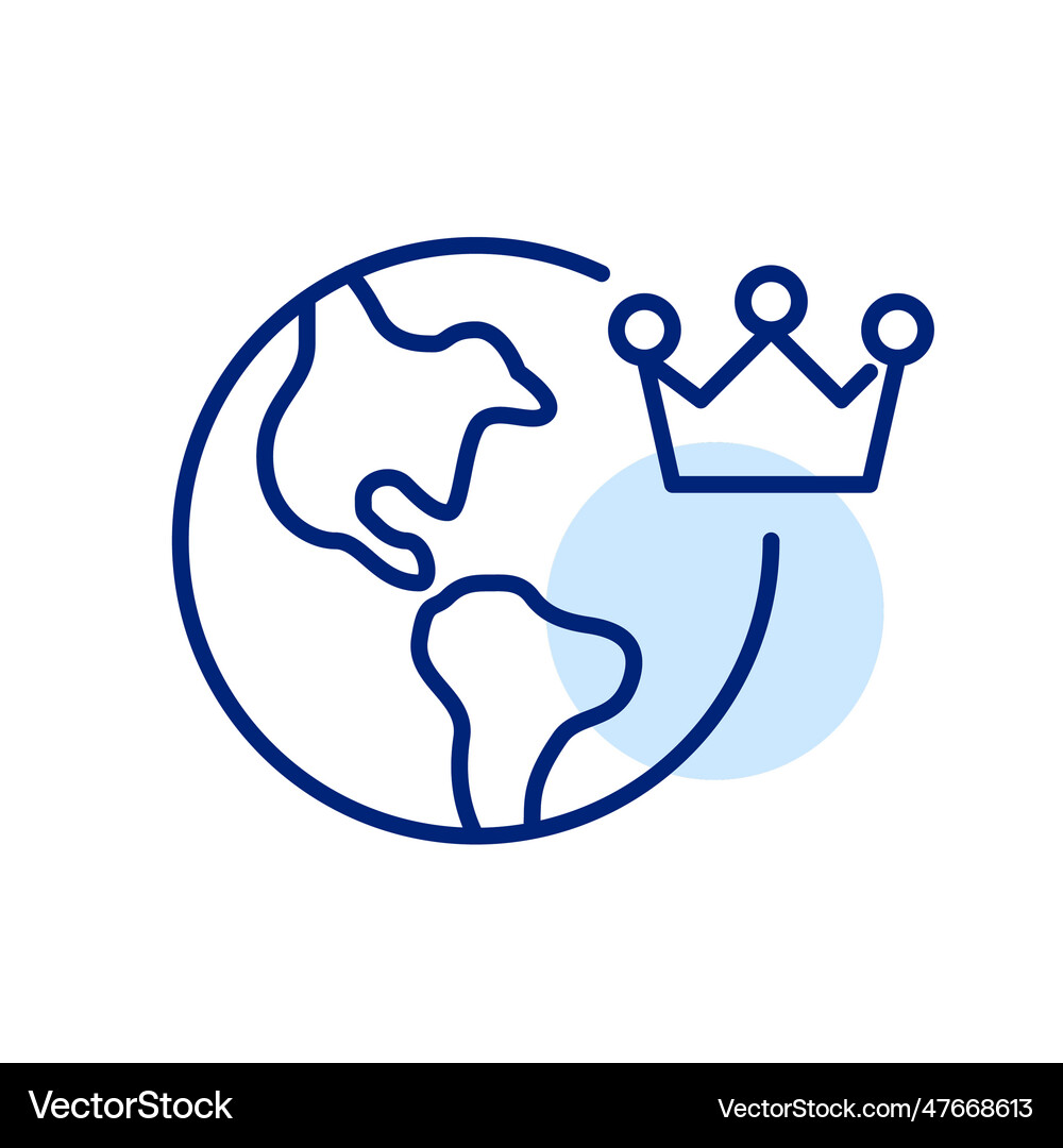 Global premium service earth globe and crown Vector Image