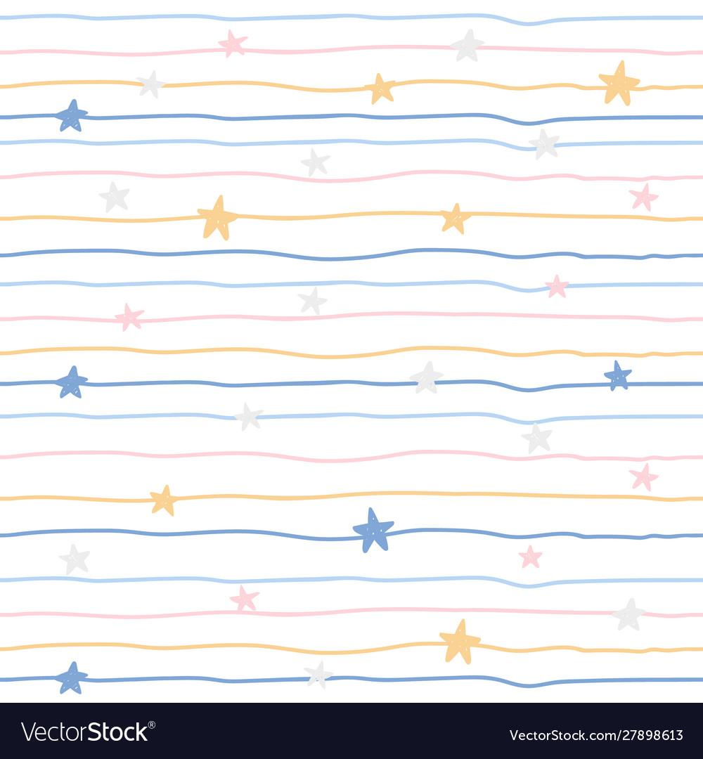 Hand drawn star seamless pattern background Vector Image