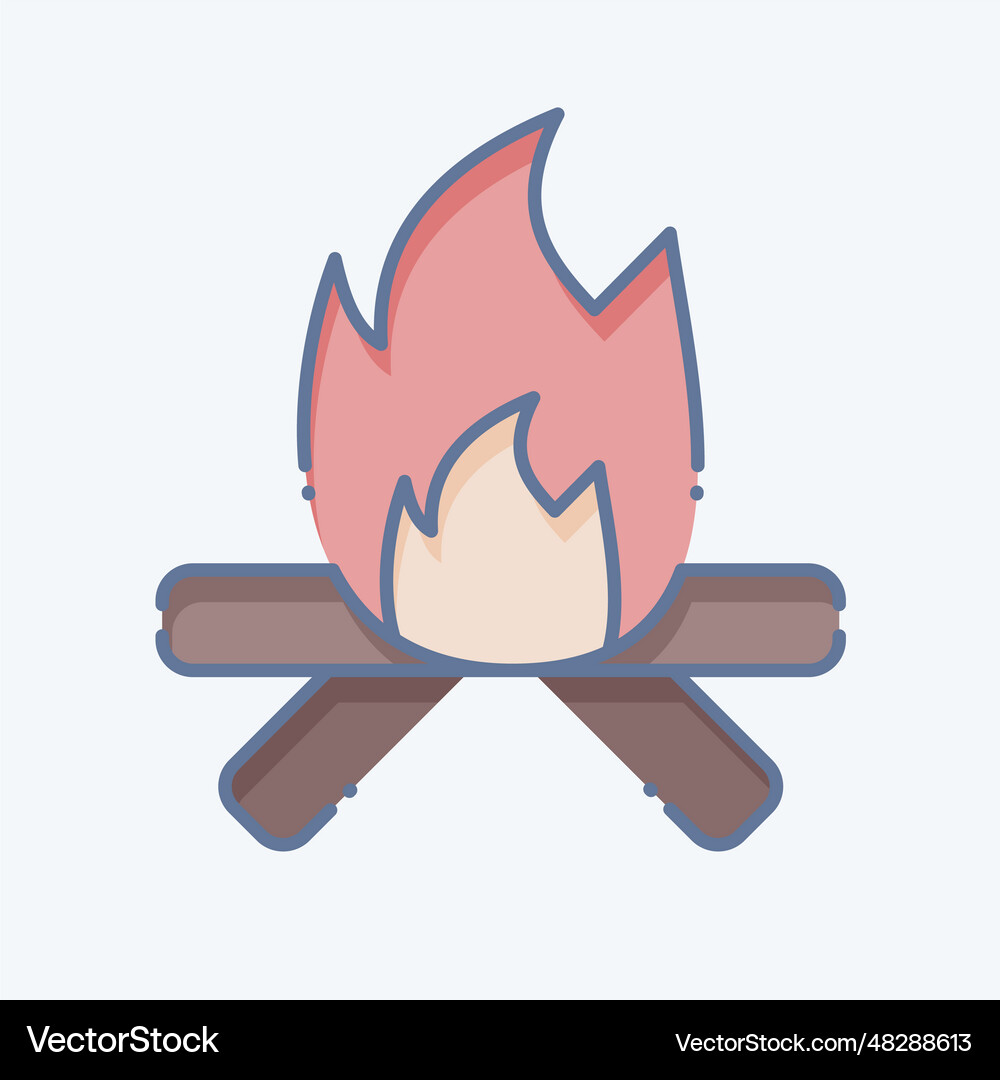 Icon fire related to american indigenous symbol Vector Image