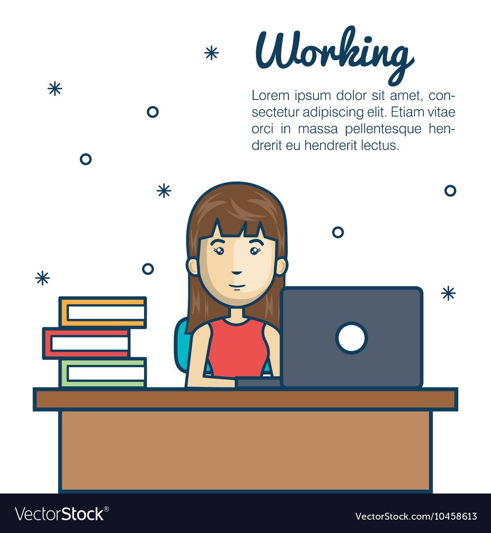 Person working office icon Royalty Free Vector Image