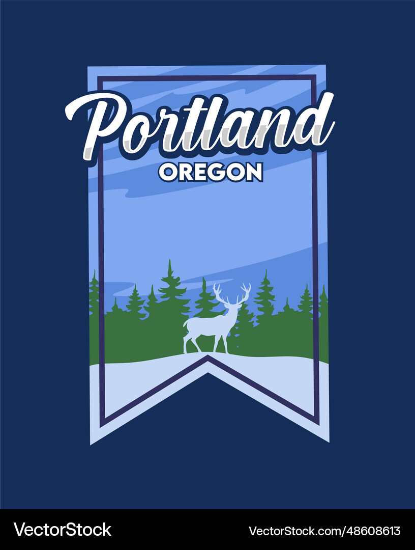 Portland oregon with beautiful view Royalty Free Vector