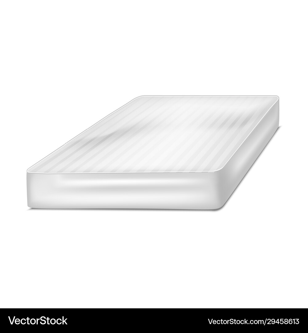 Realistic detailed 3d white blank mattress Vector Image