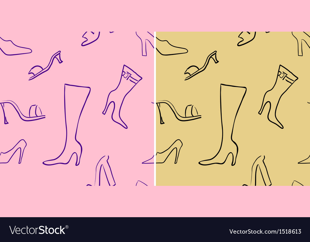 Shoes seamless pattern set Royalty Free Vector Image
