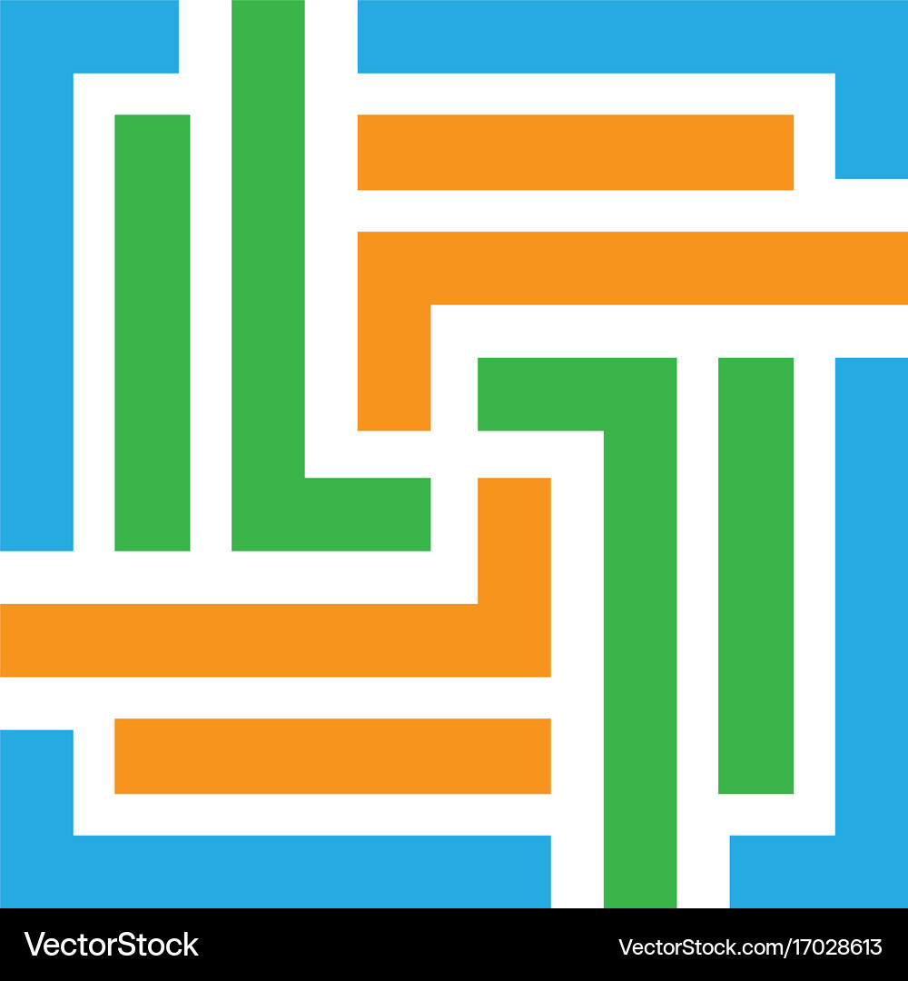 Square business finance logo Royalty Free Vector Image