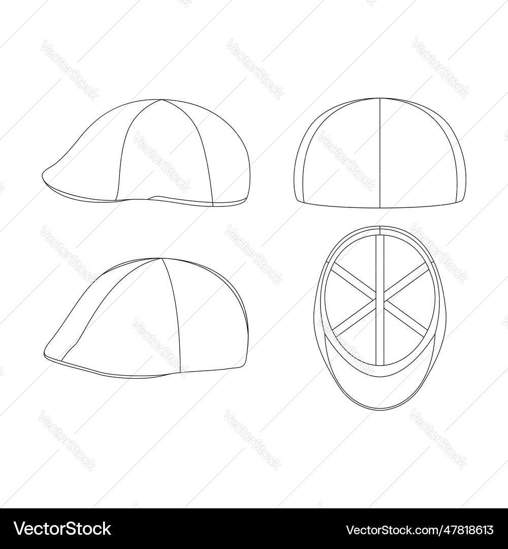 Template duckbill ivy hat flat sketch design Vector Image