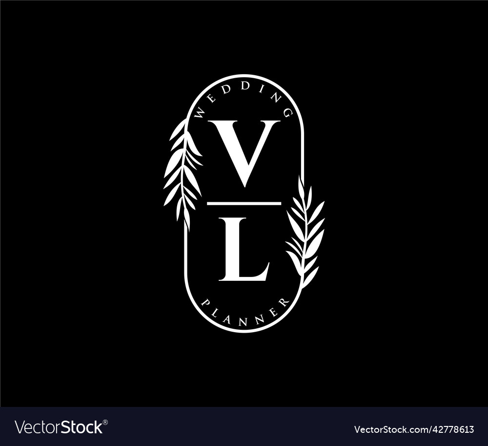 Vl initials letter wedding monogram logos Vector Image